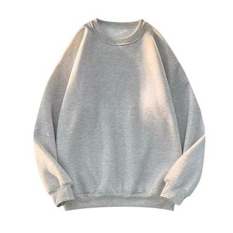 Generic Sweat &agrave; capuche pour homme - V&ecirc;tement de travail - No&euml;l 2024 - Automne et hiver - Col rond - Couleur unie - Simple - D&eacute;contract&eacute; - Blanc, gris, 4XL