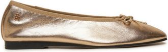 Tommy Hilfiger Ballerinas Tommy Hilfiger Ballerina Soft Leather Metallic FW0FW08452 Goldfarben
