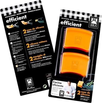Bra Efficient | Silikongriffe, 2 Einheiten, mittlere Größe, für Efficient mit einem Durchmesser von 24-32 cm, orange Farbe