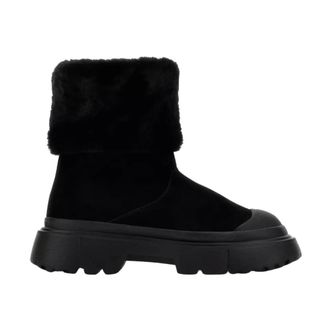 Hogan Schwarze- pelzgef&uuml;tterte Ankle Boots zum Reinschl&uuml;pfen - - Shoes - Damen - Schwarzk - 40 EU