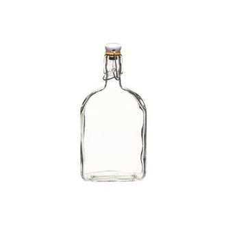 KitchenCraft Home Made Glasflasche mit B&uuml;gelverschluss, 0 5 Liter Flasche f&uuml;r Spirituosen wie Schnaps, Gin oder Whiskey, Karaffe Schnapsspender, K&uuml;chenhelfer, Gin 