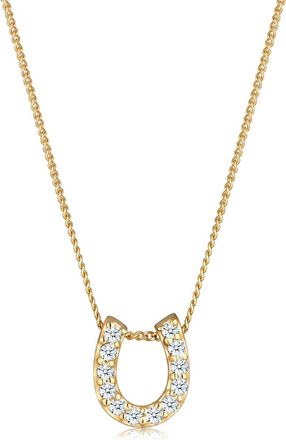 Elli Halskette - Halskette Hufeisen Klassisch Diamant (0.18 ct.) 58 - Gr. unisize - in Weiß - für Damen