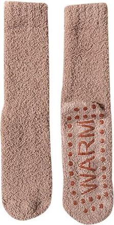 Generic Chaussettes Femme Chaussettes Chaudes Femme Chaussettes Thermiques Femme De Classique Hiver En Velours Corail Double Face Mi-Mollet Semelle Silicone A