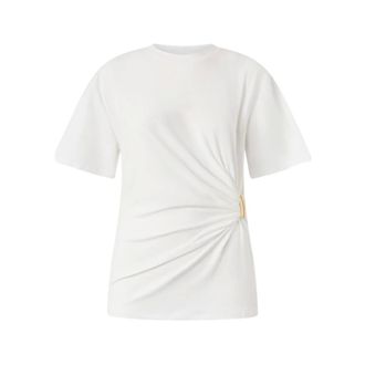 Pinko Pinko, Femme, Tops, Blanc, Taille: 40 FR Mary Maglia Jersey Cotone Stre