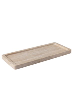 Villeroy & Boch Servierplatte Manufacture Travertine, Sand, Stein, rechteckig, 10.50x1.50x25.50 cm, robust, Tischkultur & Servieren, Servierplatten