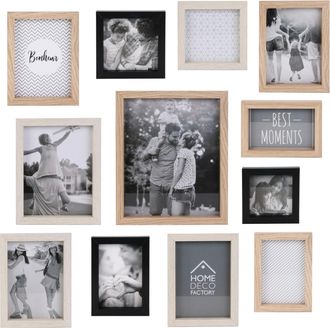 The Home Deco Factory Bilderrahmen f&uuml;r 12 Bilder, Holz, 22.5cm x 27.5cm
