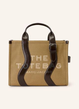 Marc Jacobs Shopper The Medum Canvas Tote Wavy Stripes Leather braun
