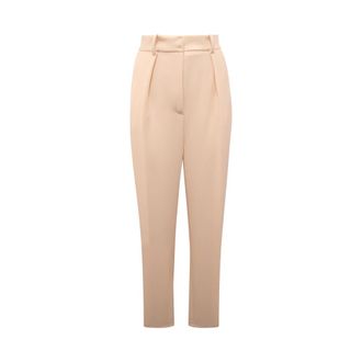 Elisabetta Franchi Hose aus leichtem Cr&ecirc;pe-Gewebe mit G&uuml;rtel - - Trousers - Damen - Beige - M