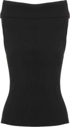 D.exterior Viskose-Top - - Tops - Damen - Schwarzk - S