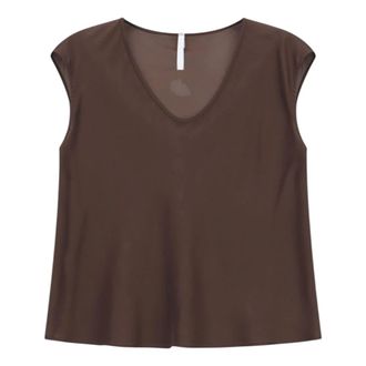 Imperial &Auml;rmelloses Top mit V-Ausschnitt - - Blouses & Shirts - Damen - Braun - XS