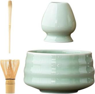 Generic Fouet et bol &agrave; matcha - Support et bol &agrave; matcha - Accessoires pour c&eacute;r&eacute;monie du th&eacute; japonaise, amateurs de th&eacute;, d&eacute;butants
