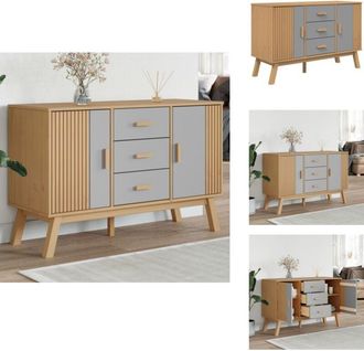 vidaXL Sideboard olden Grau und Braun 114x43x73,5 cm Massivholz Kiefer - Schreibtisch - Wohnzimmermöbel - Holzmöbel - Sideboard - Regal
