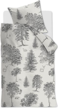 Ambiante Landscape bettw&auml;sche-Set 2 TLG. - 135x200 - Sand - Flanell - mit Rei&szlig;verschluss