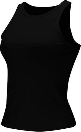 Generic Lot de 2 d&eacute;bardeurs soyeux pour femme - Chemise d&eacute;contract&eacute;e et confortable - D&eacute;bardeur sans manches - Dos nageur - Haut en tricot c&ocirc;tel&eacute; - Chemisier 