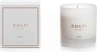 Culti Classic Duftkerze im Glas Ebano, in der Farbe Wei&szlig;, Duftnote: Holzig, ca. 60h Brenndauer, Inhalt: 270 gr, Gr&ouml;&szlig;e: 9,7 x 8,4cm