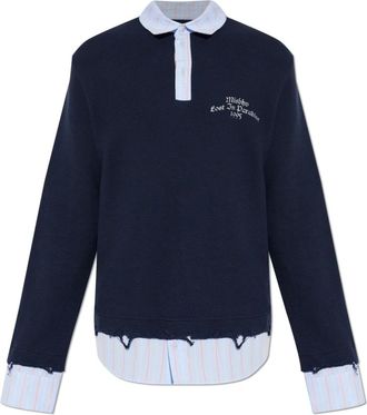 Misbhv Misbhv, Homme, Tops, Bleu, Taille: XL Polo &agrave; Effet Vieilli