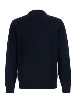 Emporio Armani Mens Crewneck Sweater Blue Cotton Tops Top