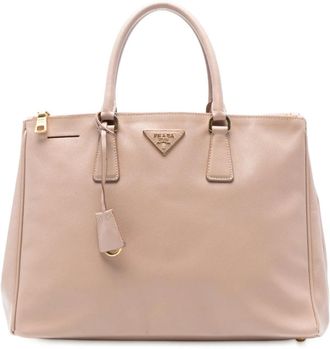 Prada Shopper - Large Saffiano Lux Galleria Double Zip Tote - Gr. unisize - in Braun - für Damen
