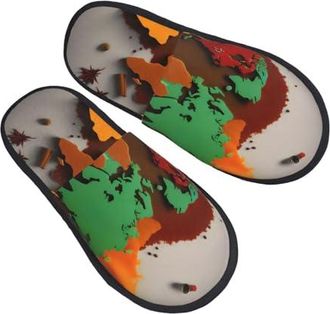 Generic Pantoufles En Feutre Carte Du Monde Faite D&Eacute;pices L&eacute;gers Pantoufles DH&ocirc;tel Lavables Chaussons Maison Pour H&ocirc;tel Voyage Homme M