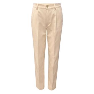 Department Five Department Five, Femme, Pantalons, Beige, Taille: 48 FR Pantalon en coton avec bande lat&eacute;rale effiloch&eacute;e