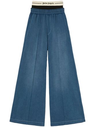 Palm Angels pantalon de jogging &agrave; logo - Bleu
