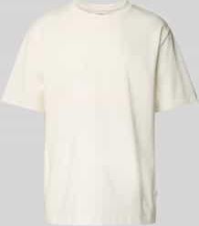 Lindbergh T-Shirt mit geripptem Rundhalsausschnitt