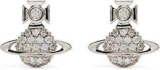 Vivienne Westwood Ohrringe - Crystal-Embellished Silver-Tone Stud Earrings - Gr. unisize - in Mehrfarbig - f&uuml;r Damen