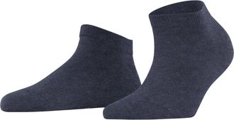 Falke Damen Sneakersocken Family W Sn nachhaltige Baumwolle kurz einfarbig 1 Paar, Blau Dark Blue Melange 6688, 39-42