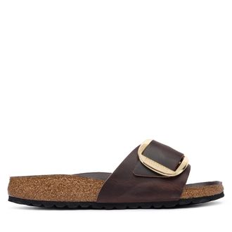 Birkenstock Pantoletten Birkenstock Madrid Big Buckle 1032914 Dunkelbraun