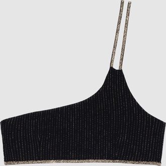 La Nouvelle Haut de Maillot de Bain Bob Rayures Noir, Capsule H&eacute;ritage