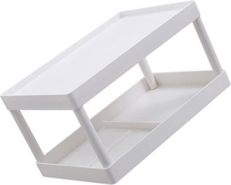 Cabilock Wei&szlig;es Desktop Organizer Regal Multifunktionaler Aufbewahrungsst&auml;nder f&uuml;r B&uuml;ro und Haushalt Stabiler Mehrlagiger Ordnungshilfe f&uuml;r Kosmetik Schreibwar