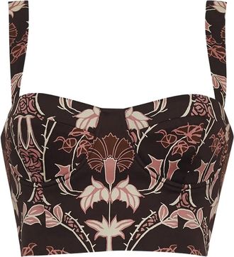 Cara Cara haut-corset Claudine &agrave; fleurs - Marron