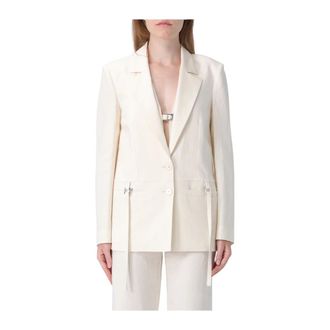 Patrizia Pepe Blazer mit Krawatten-Detail - - Jackets - Damen - Beige - S