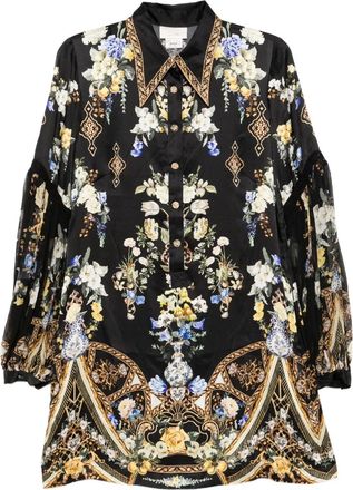 Camilla robe-chemise Ottoman Elegance - Noir