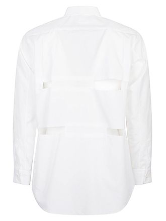 Comme Des Gar&ccedil;ons Cut-Out Cotton Shirt - White