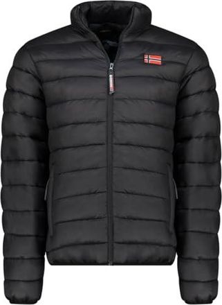 Geographical Norway Amigoclerc Men Basic Noir Xl - Doudoune Chaude Matelassee Homme Automne Hiver - Veste Manteau Chaud - Blouson Coupe Vent Manches Longues Rembourrage -