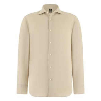 Boggi Milano Homme, Chemises, Beige, Taille: 3XL Chemise en lin coupe Regular