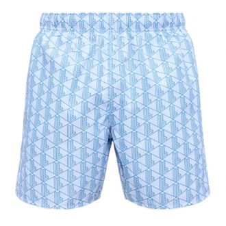 Lacoste Monogramm-Print Midi Beach Boxershorts - - Swimwear - Herren - Blau - L