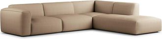 Studio Copenhagen home24 Ecksofa 3-Sitzer mit Recamiere Braun Cordstoff Snor 295 x 71 x 231cm Ottomane davorstehend rechts Modern