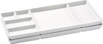 Betty Bossi Gourmet-Teller mit F&auml;chern im Set - Fondueteller, Racletteteller und Barbecueteller mit Unterteilung Porzellanteller wei&szlig;, 36x16x2cm, 2 St&uuml;ck