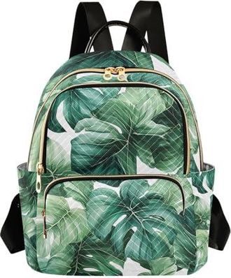 Mnsruu Mini sac à dos pour femme Motif feuilles de palmier Monstera Petit sac à dos tendance décontracté, Multi8., M