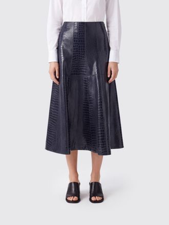 Pinko Jupe midi &eacute;vas&eacute;e taille haute en similicuir &agrave; imprim&eacute; python