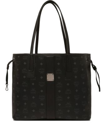 MCM sac cabas à logo - Noir