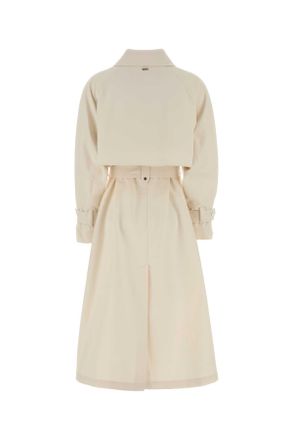Herno Womens Ivory Jersey Trench Coat Bianco