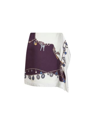 Versace Womens Mini Skirt Red Silk