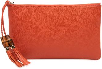 Gucci Clutches - Calfskin Bamboo Clutch - Gr. unisize - in Orange - f&uuml;r Damen
