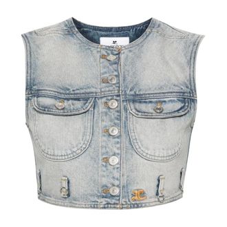 Courr&egrave;ges Damen, Jacken, Blau, MGr&ouml;&szlig;e