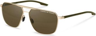Porsche Design Homme, Accessoires, Jaune, Taille: 62 MM Aviator Lunettes de soleil
