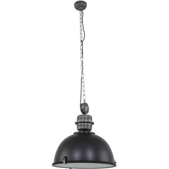Steinhauer Sienna Tough Guy Dome Pendel-Deckenleuchten Schwarz Matt, Glas Matt, Metall