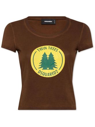 Dsquared2 t-shirt à logo imprimé - Marron
